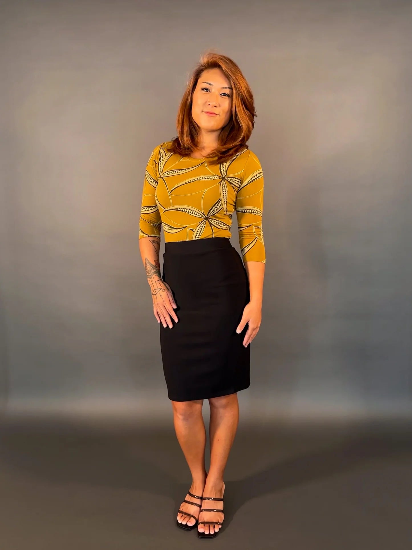 VAITOGI 3 QUARTER SLEEVE TOP LT001 – www.tanoa.co.nz