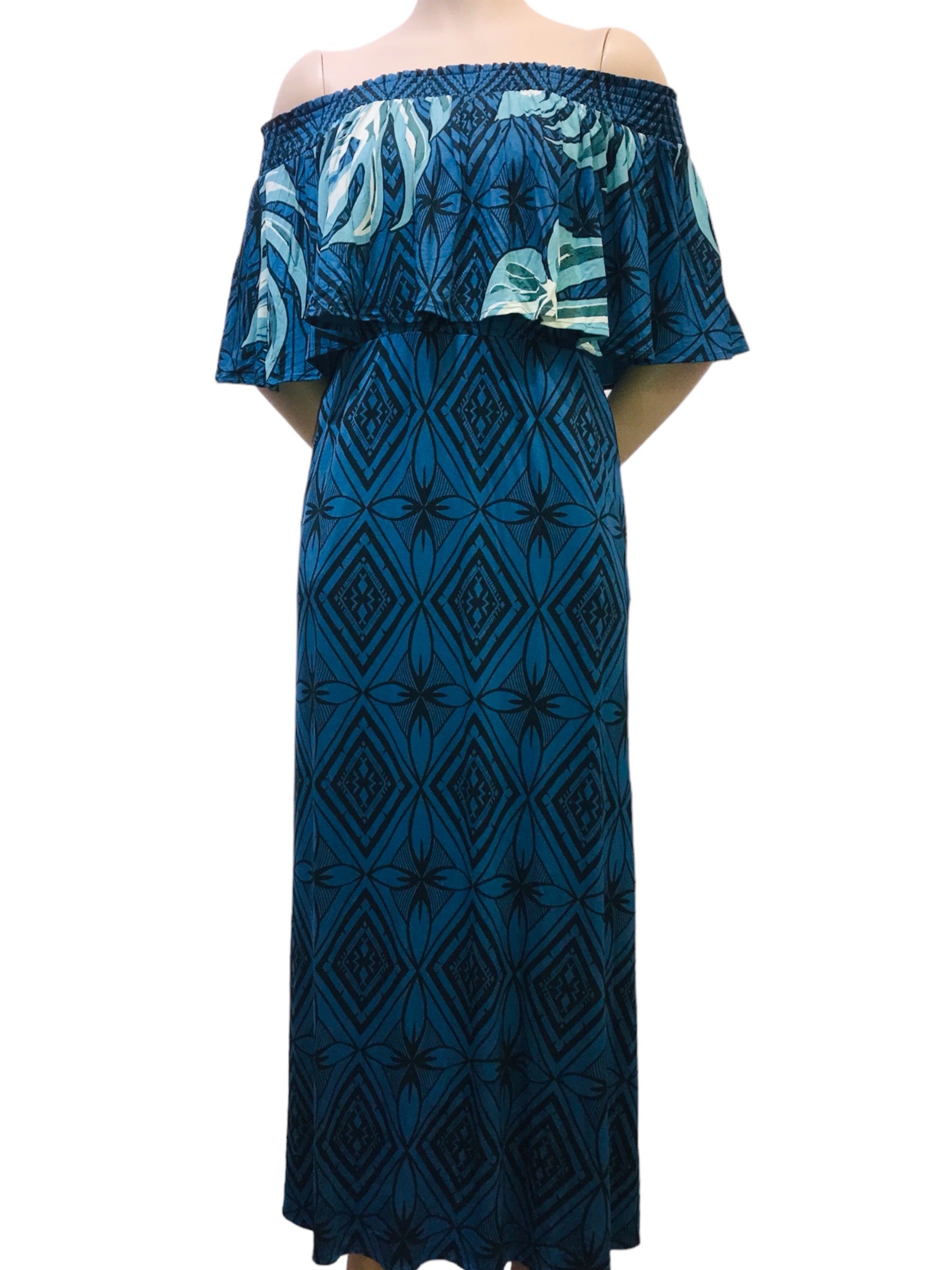LE LAGI HOLOKU DRESS-TD158 BLUE – www.tanoa.co.nz